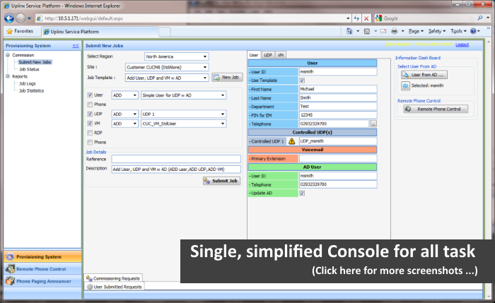 Provisioning System for Cisco Unified Communications